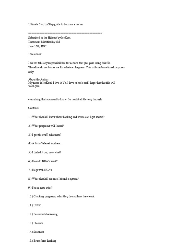 Ultimate Step by Step Guide To Become A Hacker | PDF | Superuser | Password