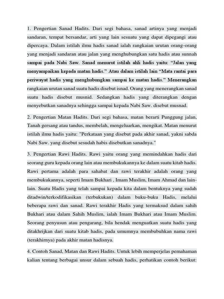 Memahami Sanad, Matan, dan Rawi | PDF