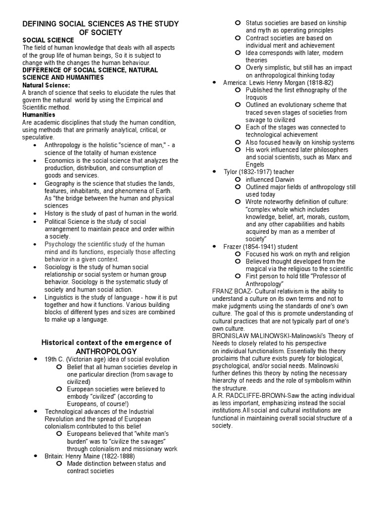 Handouts DISS | PDF | Social Science | Anthropology