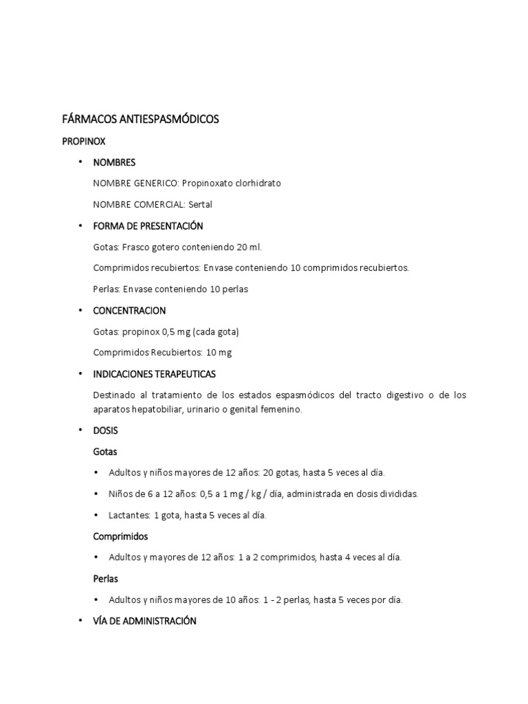 Antiespasmódicos Pediátricos y Dosis | PDF | Tableta (Farmacia ...