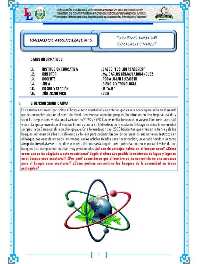 Unidad de Ciencia y Tecnologia Nº5 - 1º Grado | PDF | Biodiversidad ...