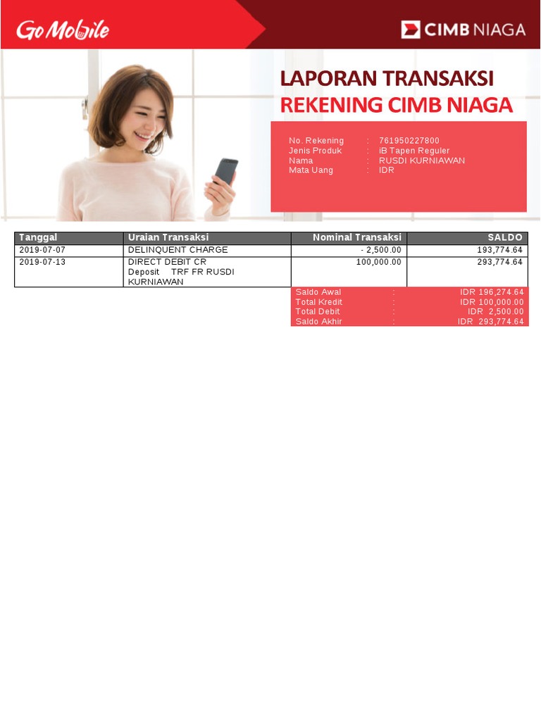 Contoh Lap Rek Cimb | PDF
