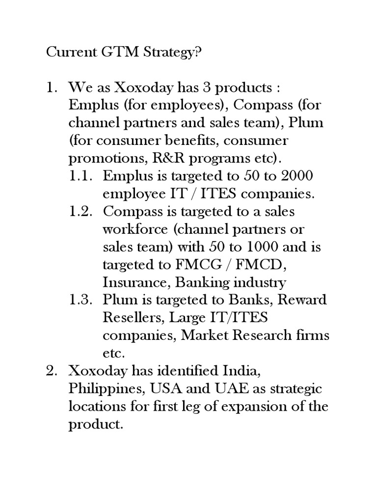 Current GTM Strategy | PDF | Sales | Marketing