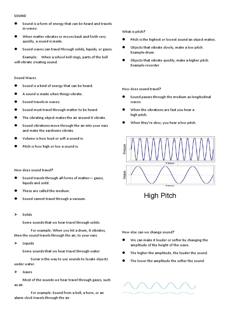 Understanding the Properties and Travel of Sound Waves | PDF | Pitch ...