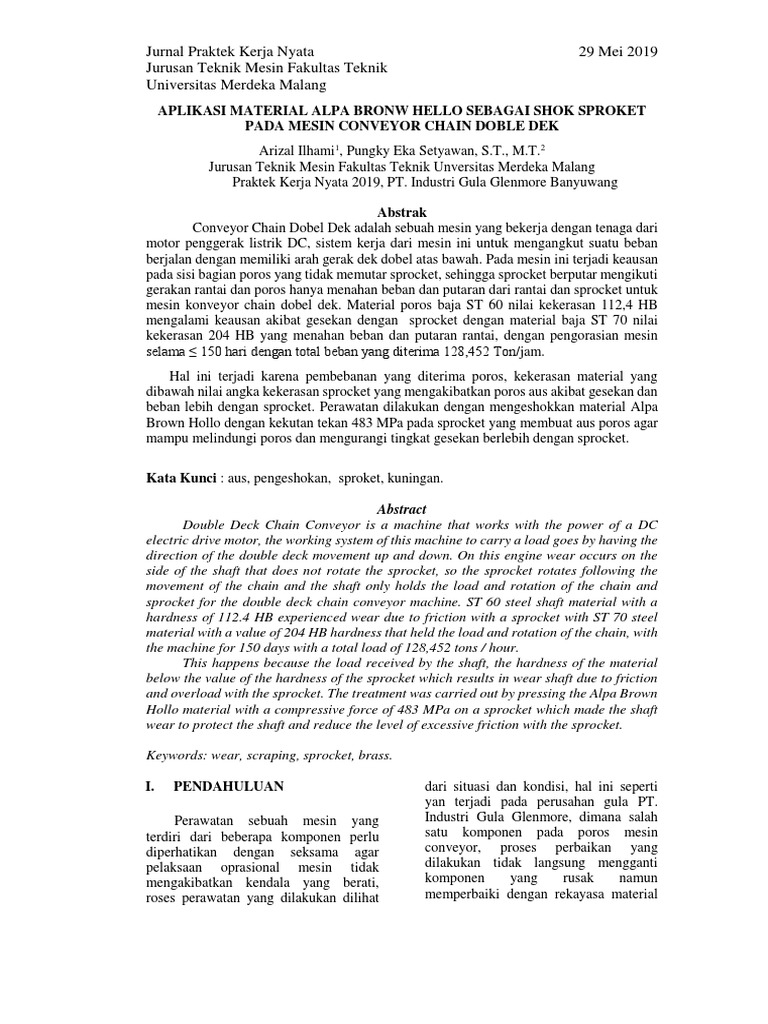 Rekayasa Material Poros Conveyor | PDF | Teknologi & Rekayasa