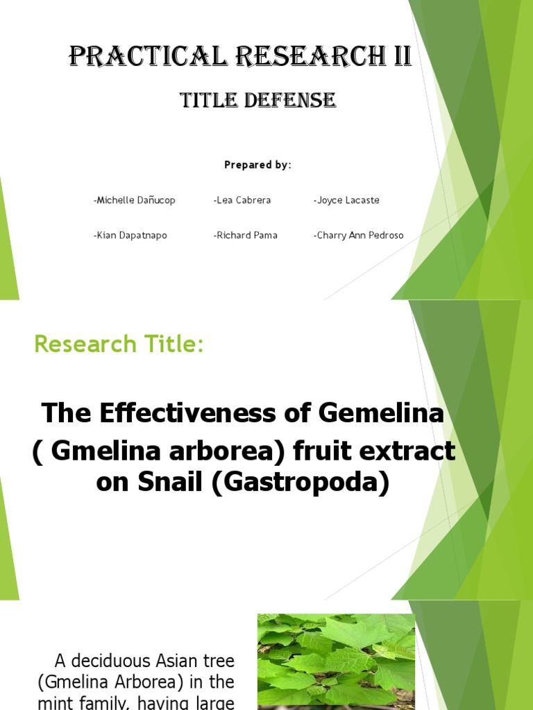 Practical Research II: Title Defense | PDF | Horticulture And Gardening ...