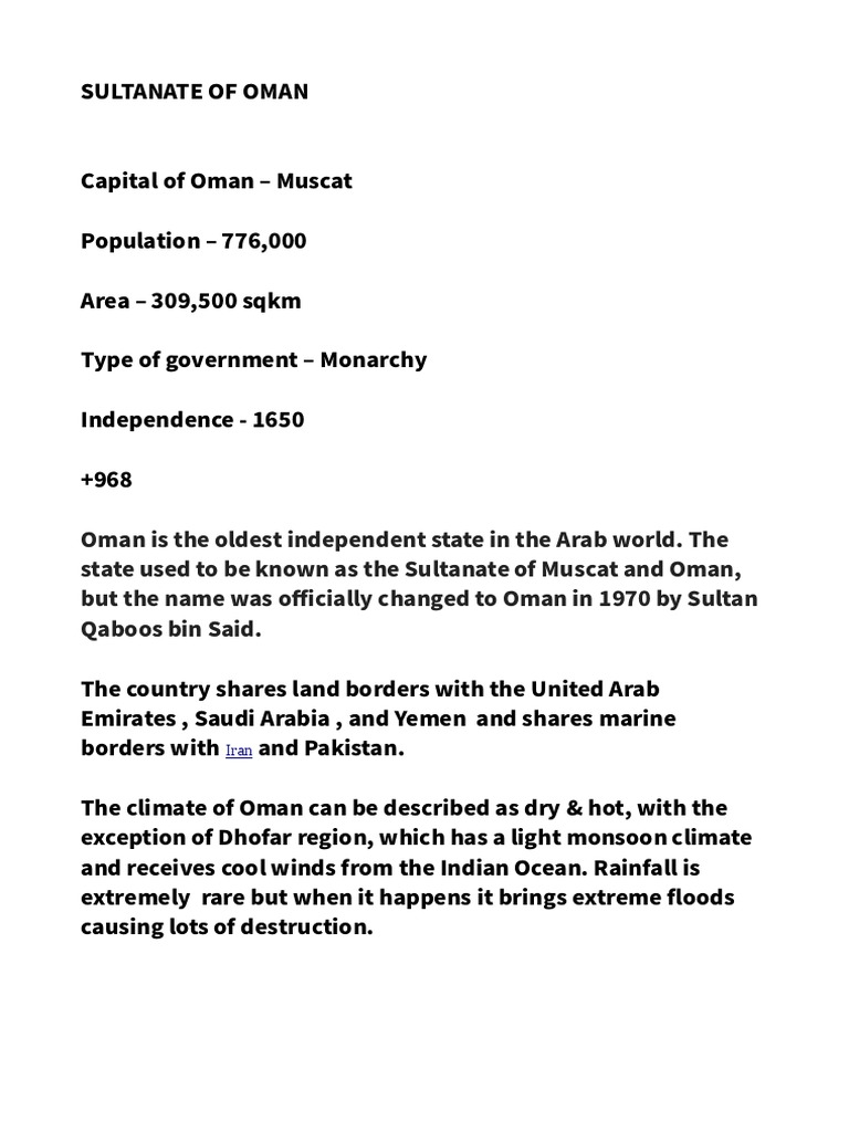 Oman | Download Free PDF | Oman | Economies