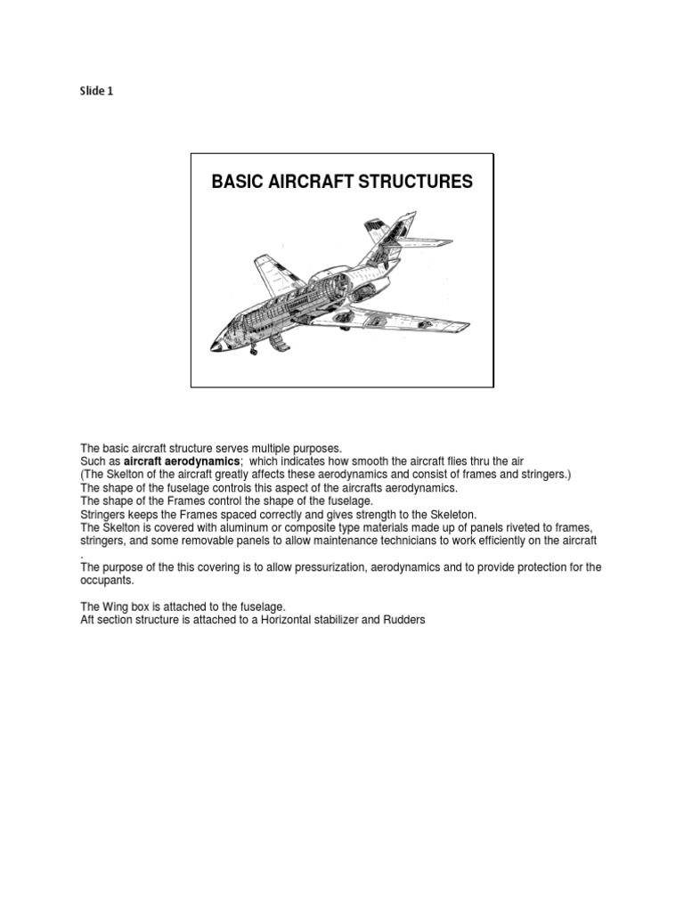 Basic Aircraft Structures: Slide 1 | PDF | Fuselage | Empennage