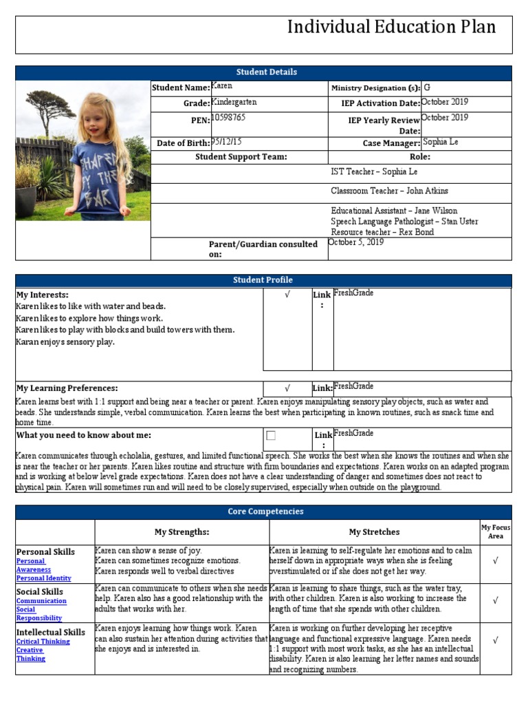 Competency Based Iep Example | PDF | Curriculum | Individualized ...