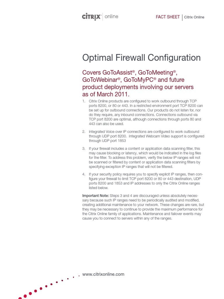 Webinar - Firewall Configuration | PDF | Port (Computer Networking) | Firewall (Computing)