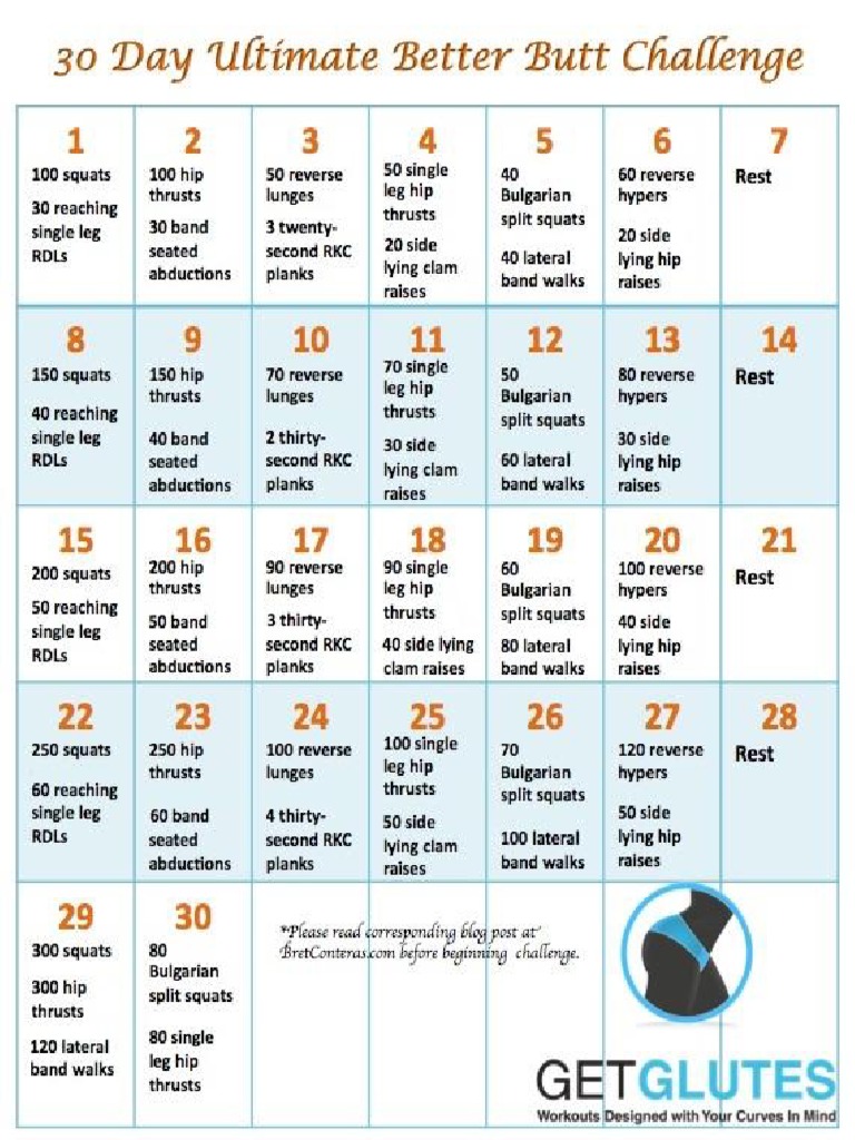 30 Day Glute Challenge | PDF