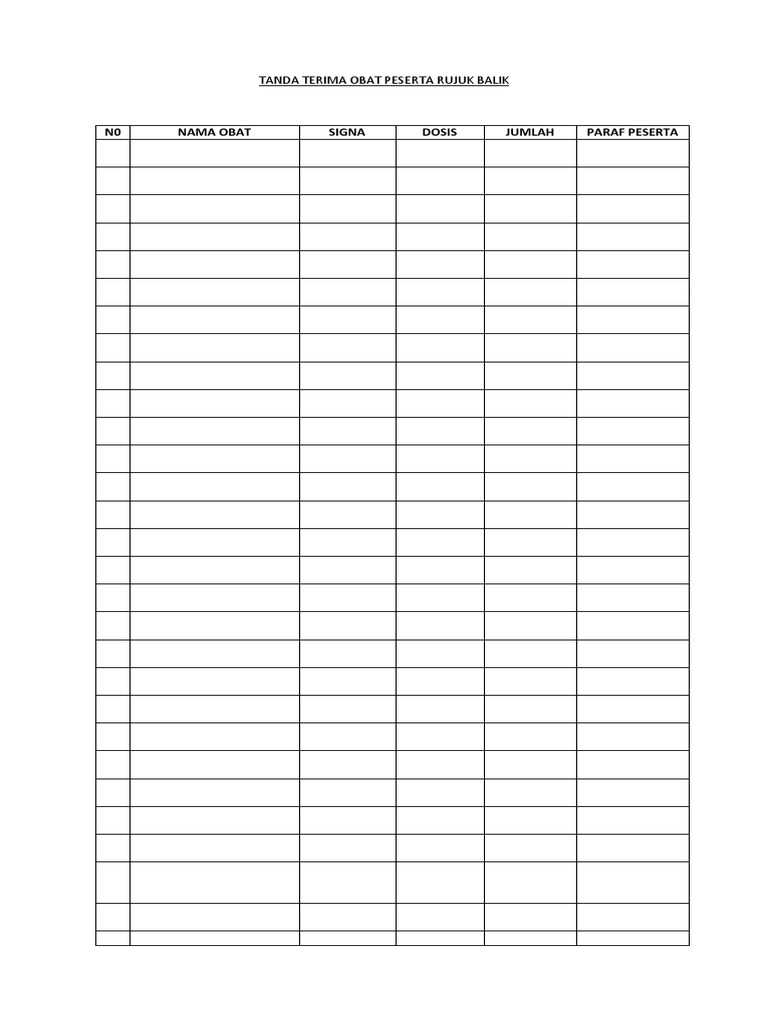 Tanda Terima Obat Peserta Rujuk Balik | PDF | Pharmacology | Diabetes