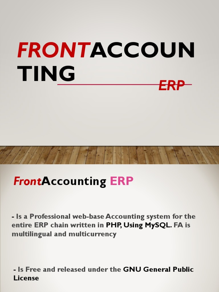 FrontAccounting ERP Overview and Features | PDF
