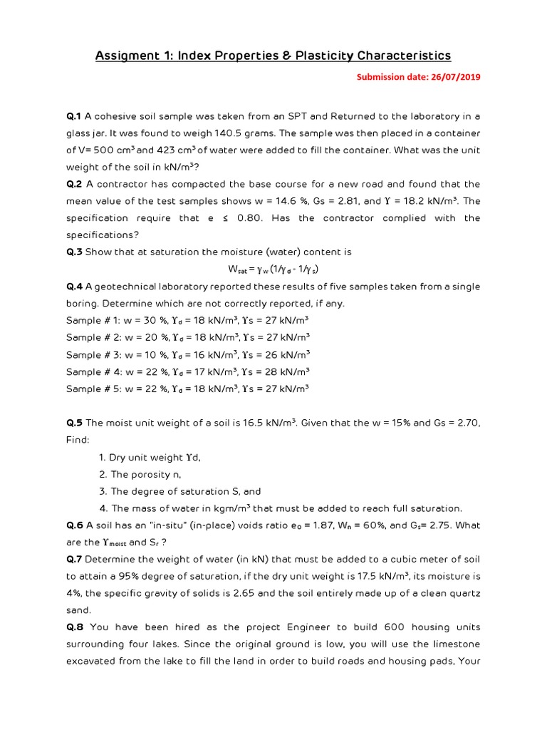 Soil Index Properties & Plasticity | PDF | Soil | Nature