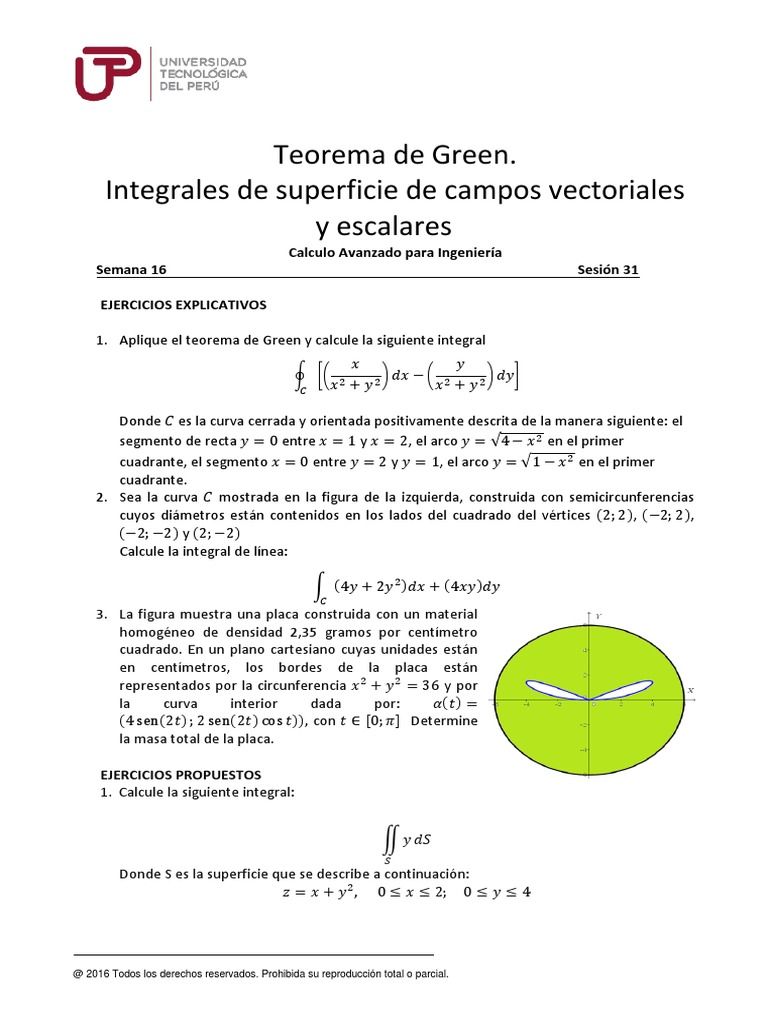 S Sem16 Ses31 Teorema de Green | PDF | Integral | Curva