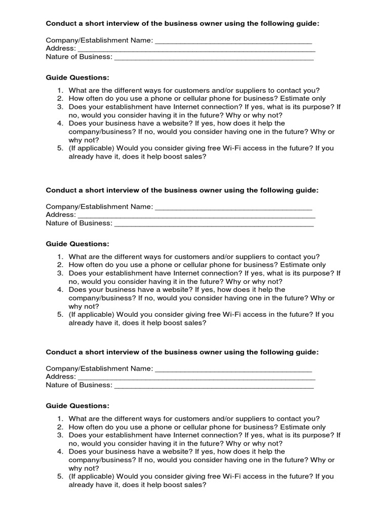 Ict Interview Template | PDF | Internet Access | Interview