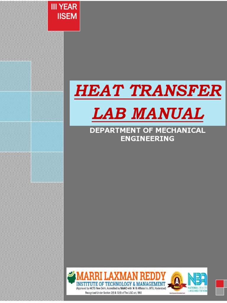 HT Lab Manual Final 2018-19 | PDF | Heat Transfer | Thermal Conduction