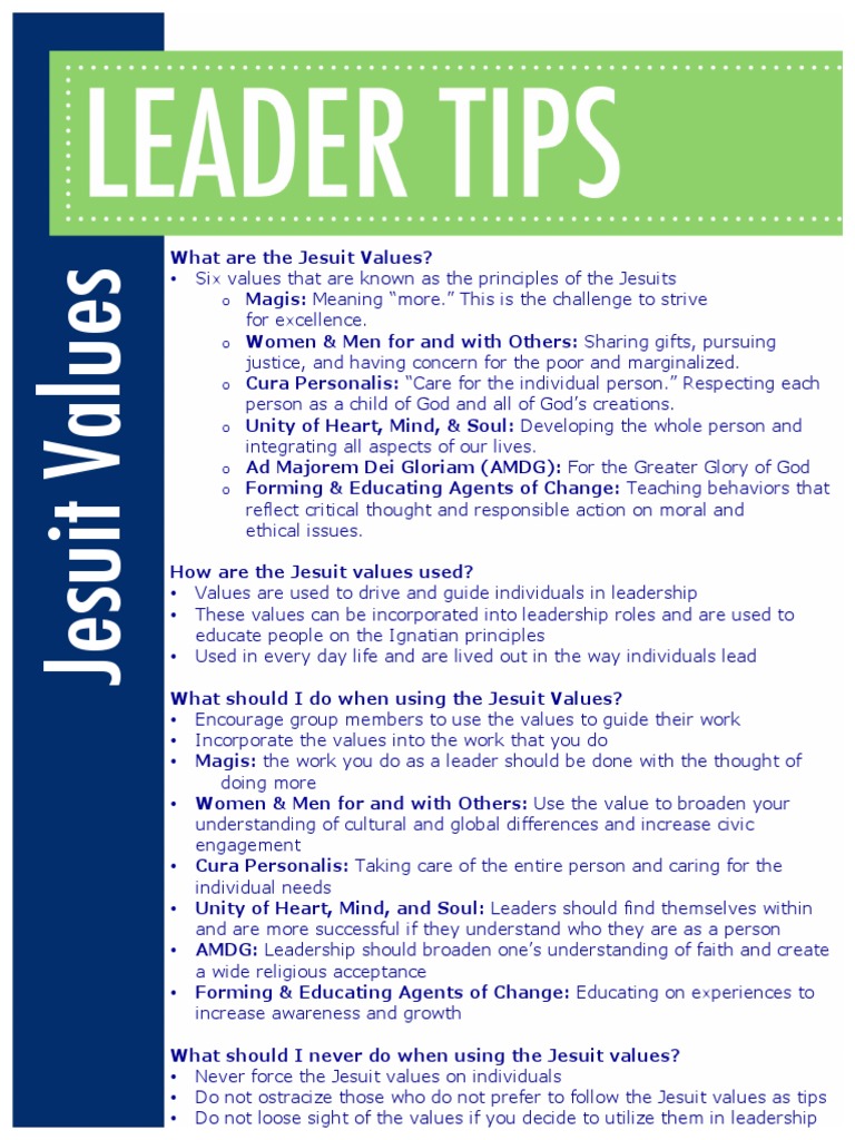 Jesuit Values | PDF | Value (Ethics) | Society Of Jesus