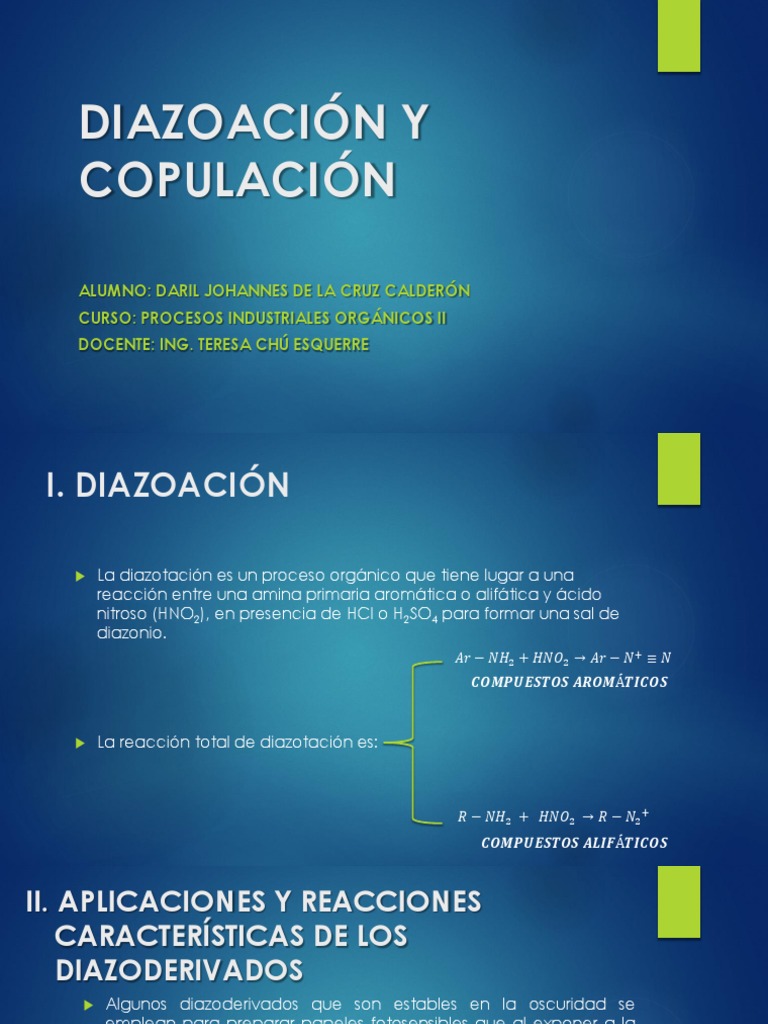Diazotación - Copulacion | PDF | Sal (química) | Ácido