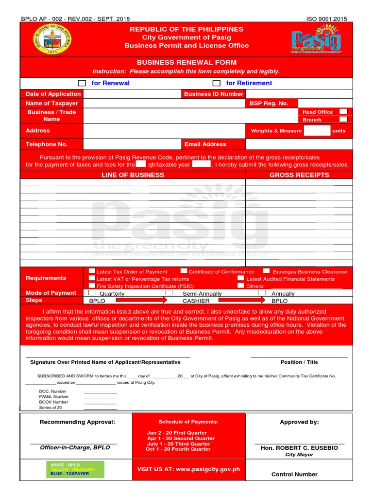 Renewal of Business Permit and License in Pasig City: Streamlining the ...