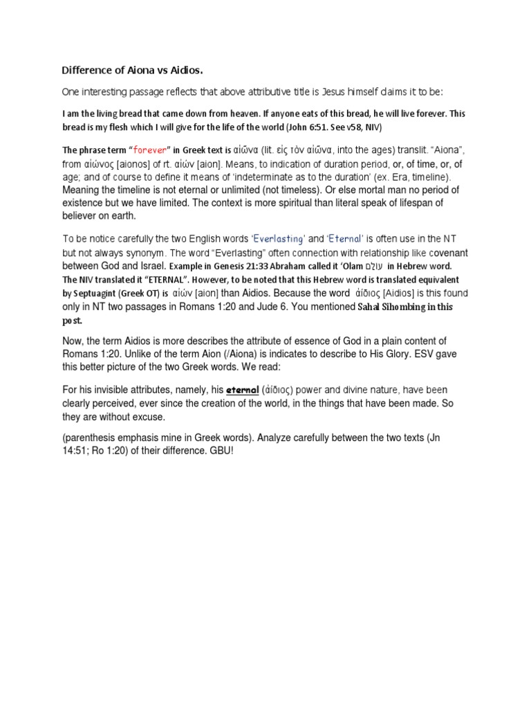 Aiona Vs Aidios | PDF