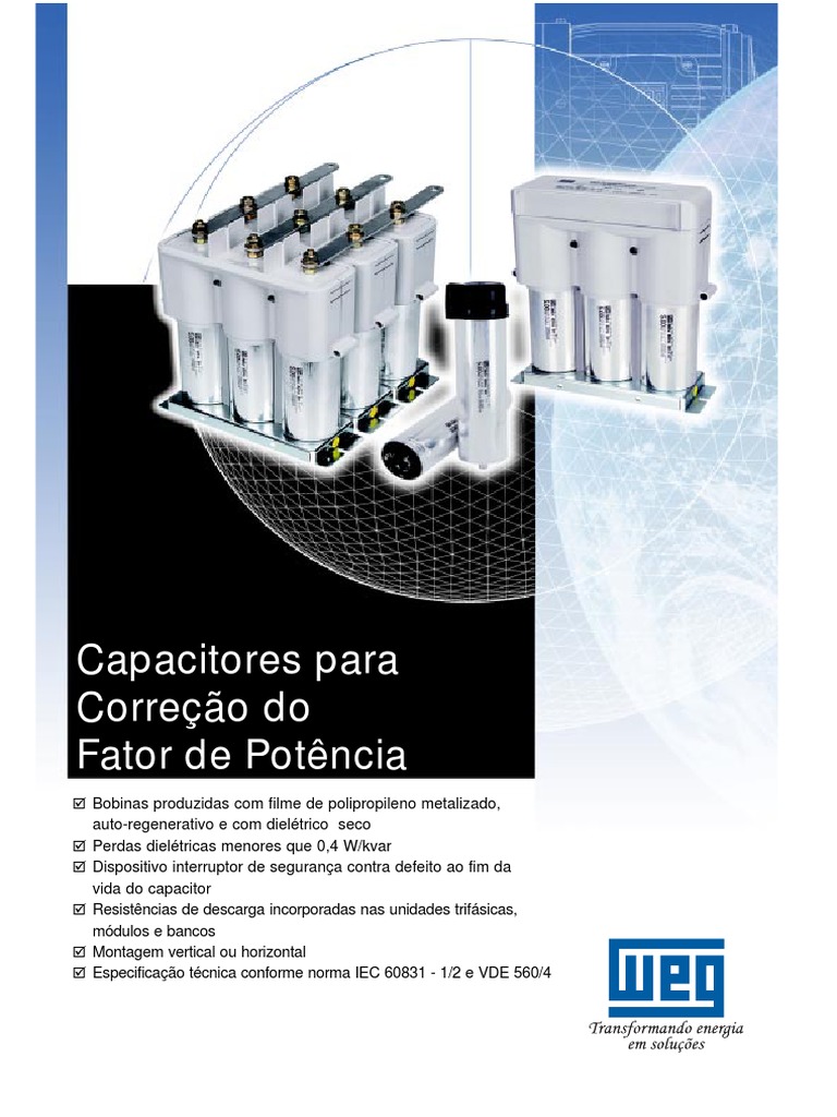 Capacitores Factor de Potencia PDF | PDF | Capacitor | Equipamento elétrico