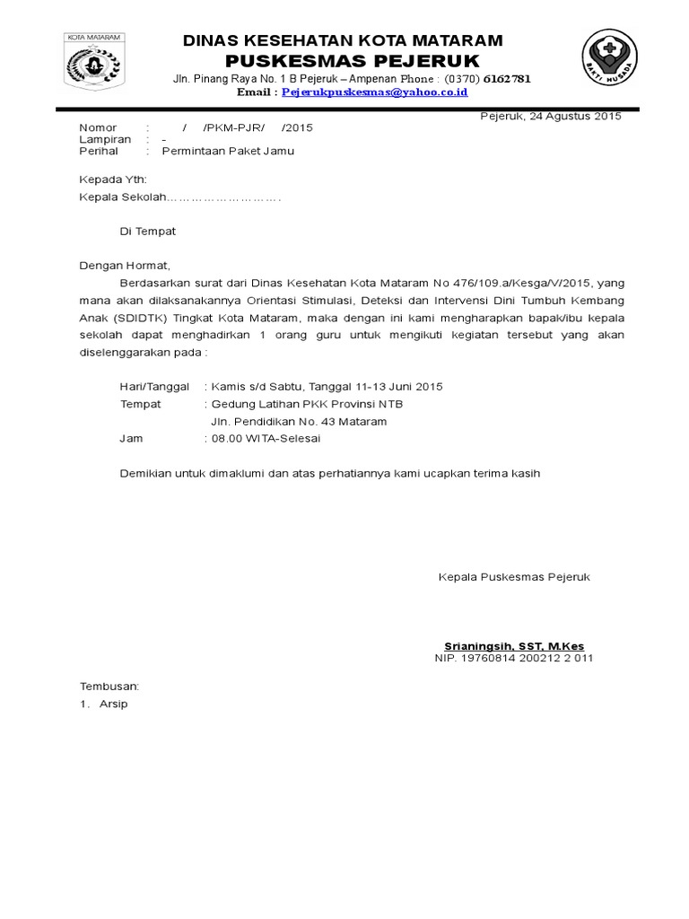 Surat Sdidtk Guru Paud | PDF