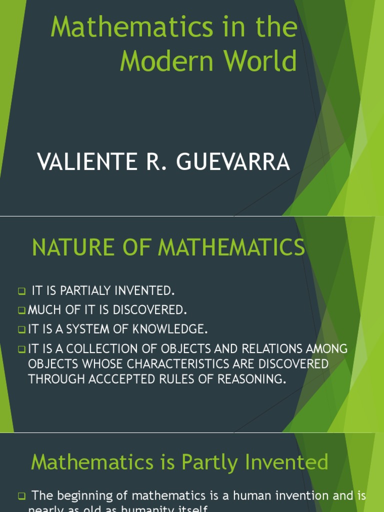 Mathematics in the Modern World Overview | PDF | Teaching Mathematics ...