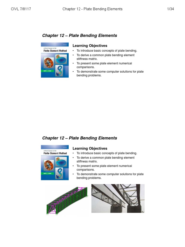 Chapter 12 - Plate Bending Elements: Learning Objectives | PDF ...