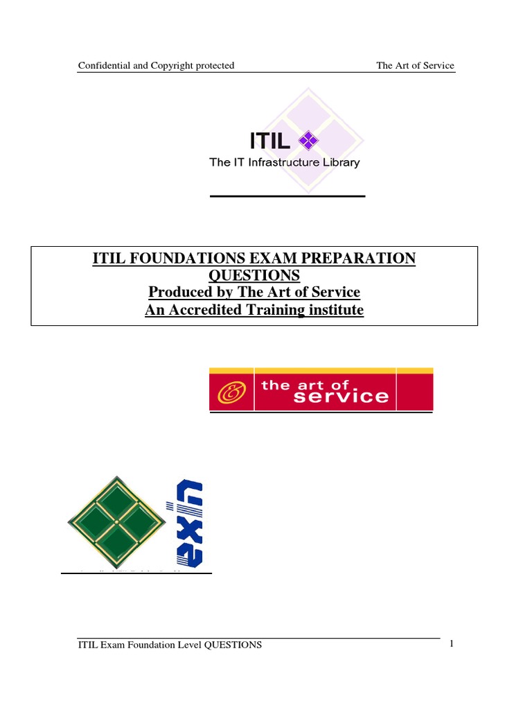 Itil Foundations Exam Preparation Questions Produced by The Art of ...