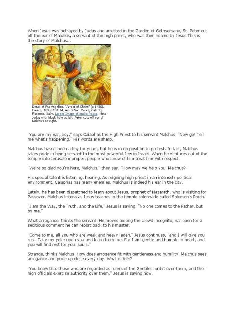 Story of Malchus | PDF | Judas Iscariot | Jesus