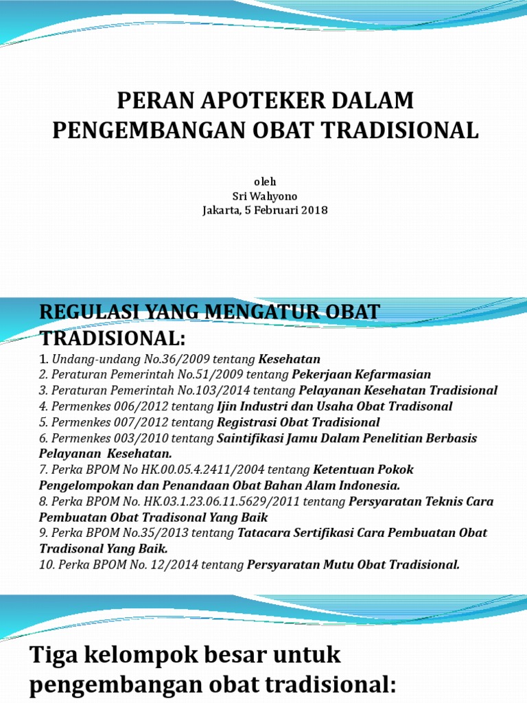Peran Apoteker Dalam Pengembangan Obat Tradisional Pdf