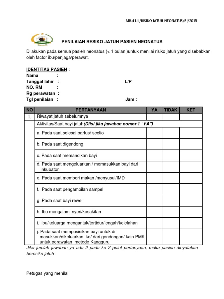 Form Resiko Jatuh | PDF | Kesehatan Holistik