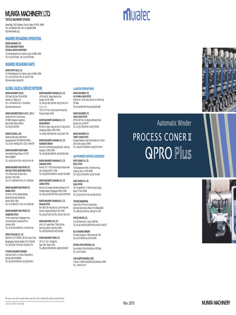 Murata QPRO Plus Overview and Parts | PDF | Feedback | Machines