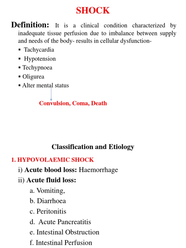 Shock: Definition | PDF | Shock (Circulatory) | Sepsis