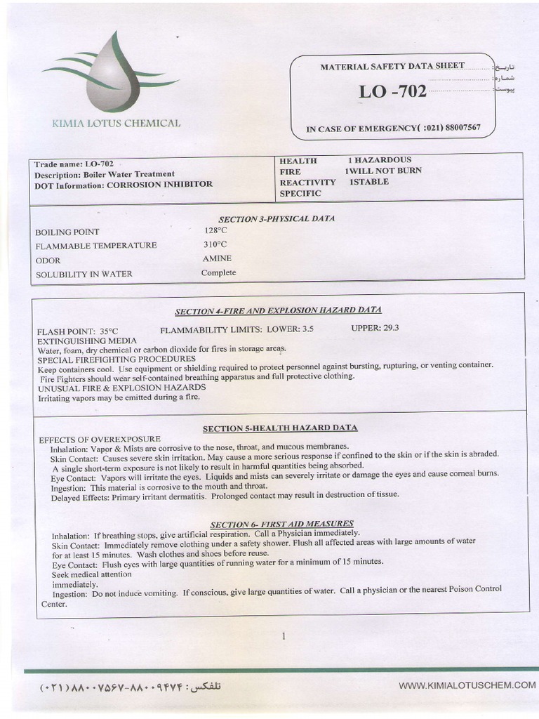 Lo-702 MSDS | Download Free PDF | Chemistry | Safety