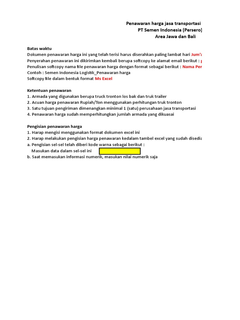 Contoh Surat Penawaran | PDF