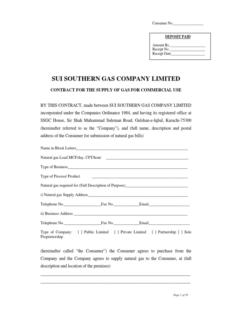 SSGC New Connection | Guarantee | Indemnity