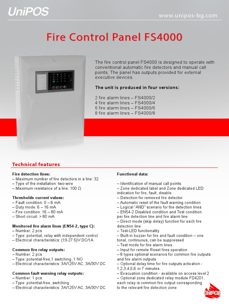 Unipos Fire Alarm Panel | PDF | Power Supply | Relay