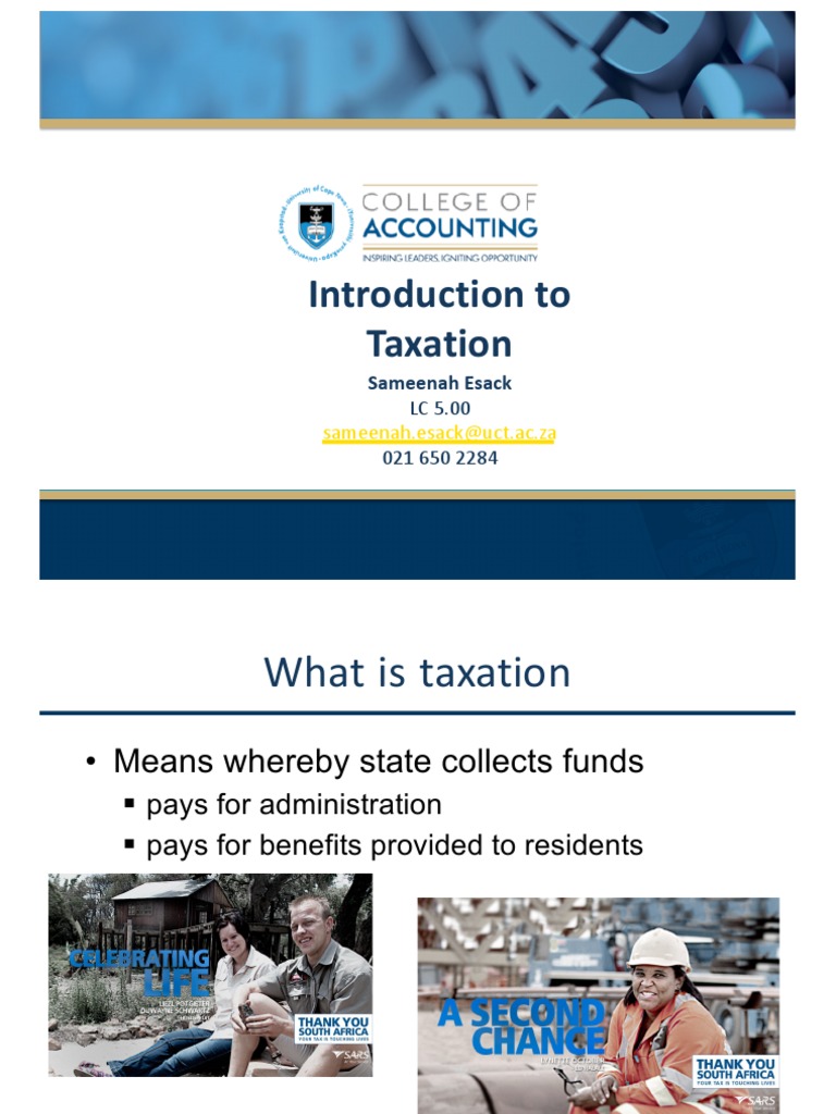 Introduction To Taxation-UCT | PDF | Dividend | Taxes