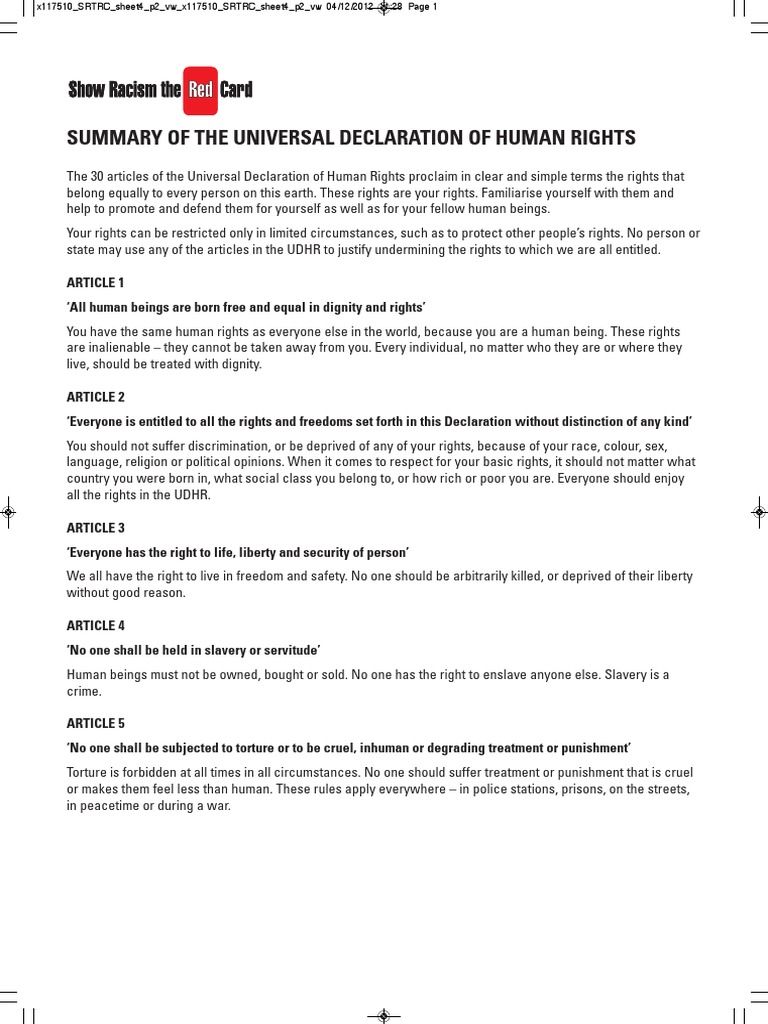 Universal Declaration of Human Rights | PDF | Rights | Human Rights