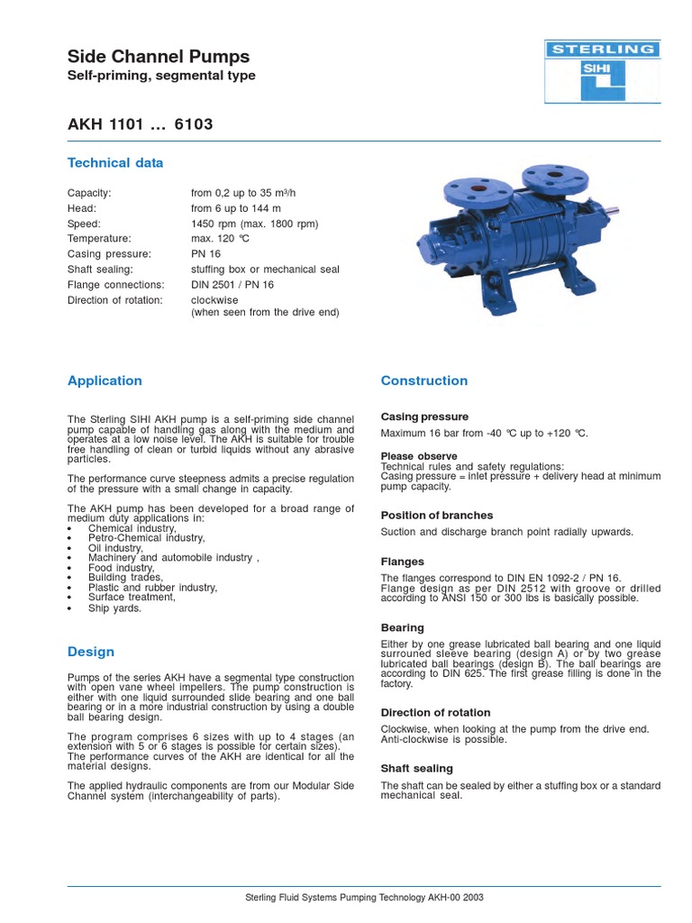 Performance Range of the Sterling SIHI AKH Self-Priming Side Channel ...