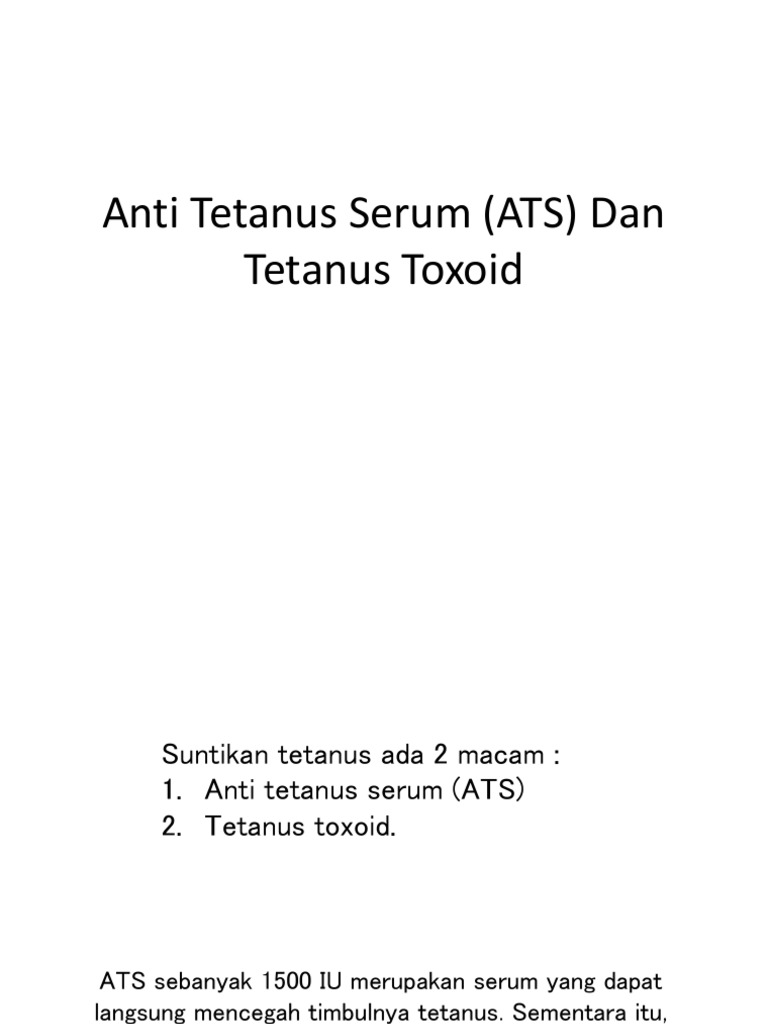Panduan Pemberian ATS dan Tetanus Toxoid | PDF