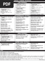 Topical Steroid Potency Chart | PDF
