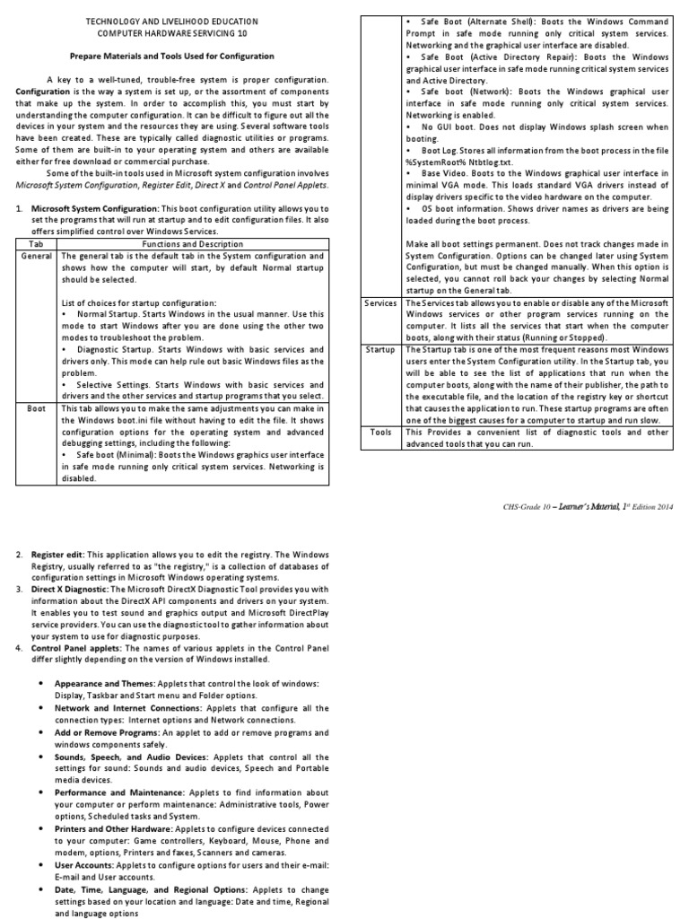 Prepare Materials and Tools Used For Configuration | PDF | Booting ...