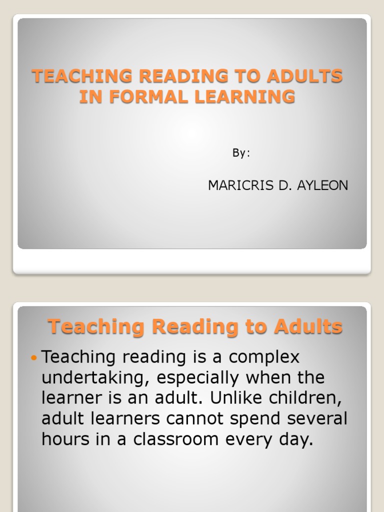 Strategies for Teaching Adult Reading | PDF | Reading Comprehension ...