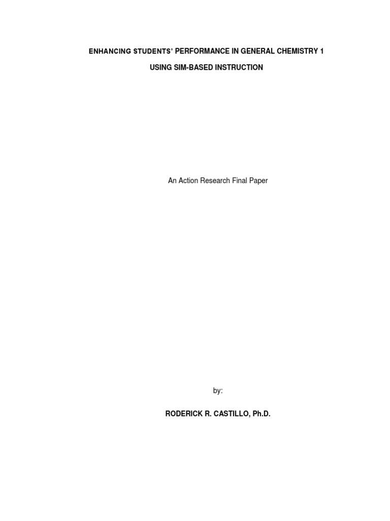 Enhancing Students' Performance in General Chemistry 1 Using Sim-Based Instruction | PDF ...