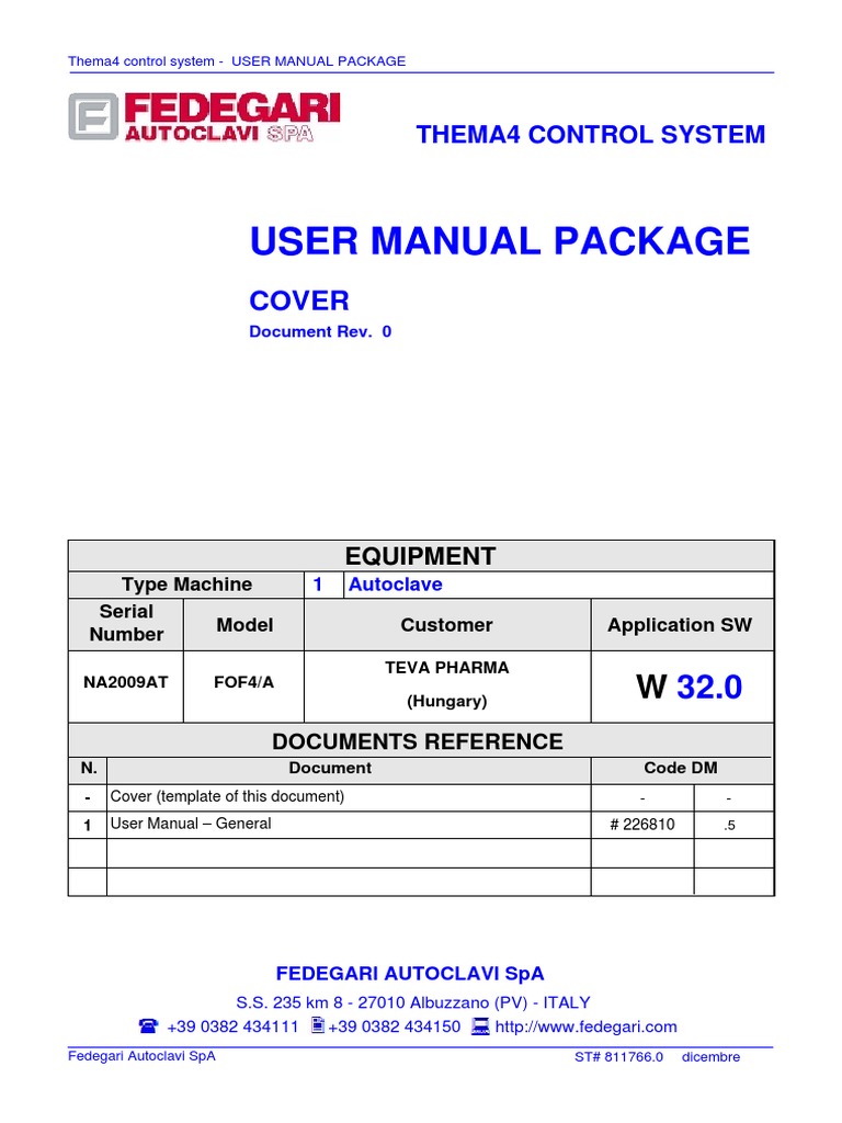 Fedegari User Manual | PDF | Input/Output | Computer Program