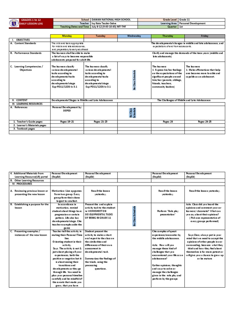 DLL Perdev Week 2 | PDF | Adolescence | Motivation