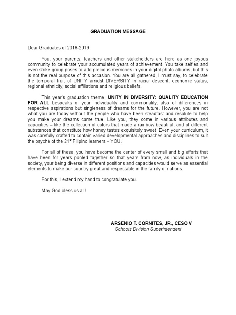 SDS - Graduation Message | PDF